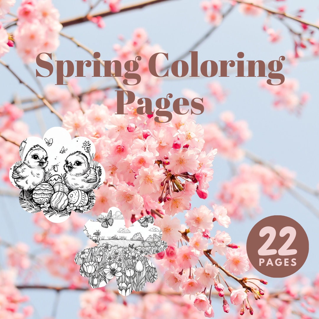 Spring Coloring Pages | Easter Time - Etsy UK