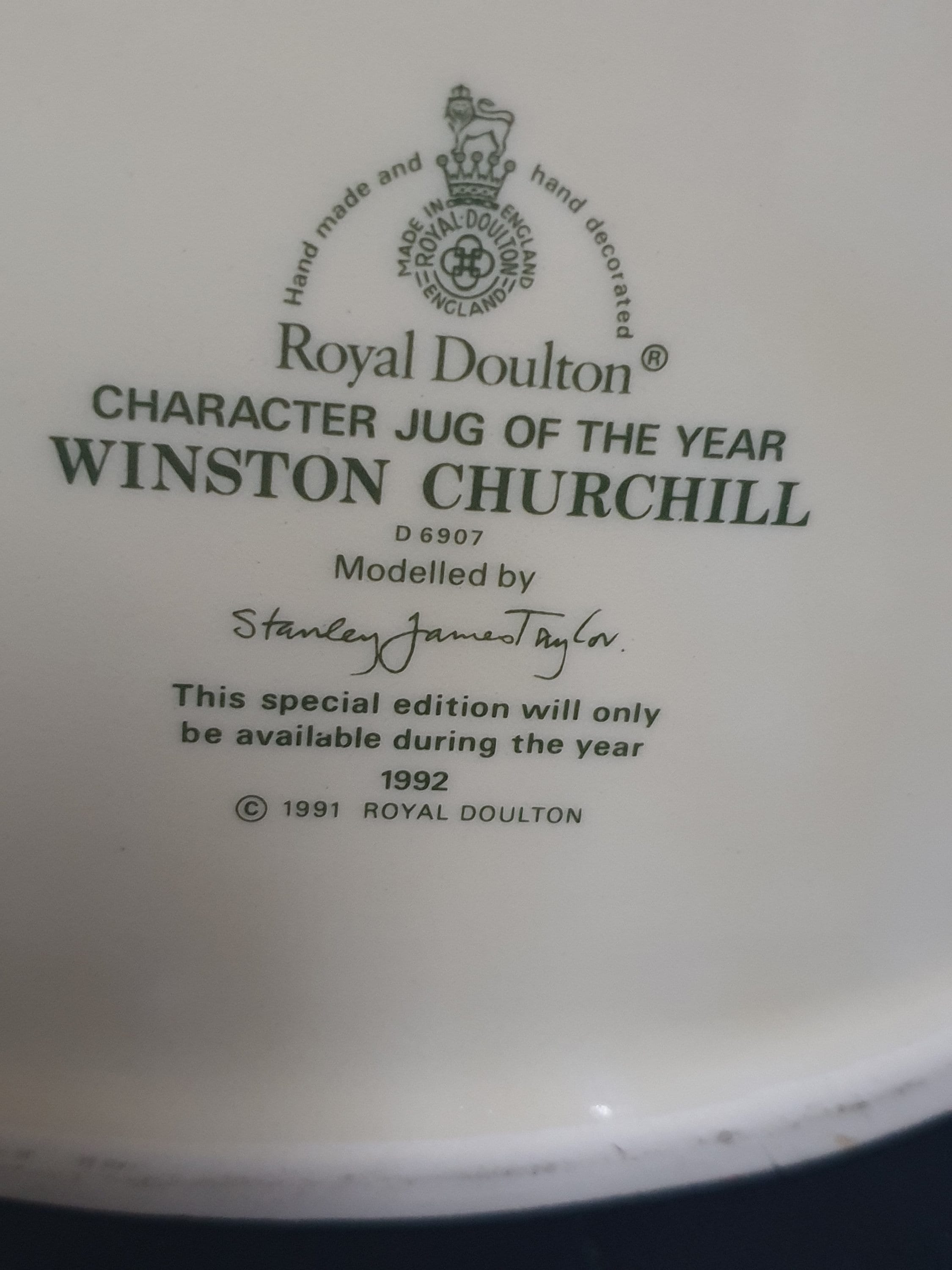 Royal Doulton Winston Churchill Character Jug D6907 - Etsy