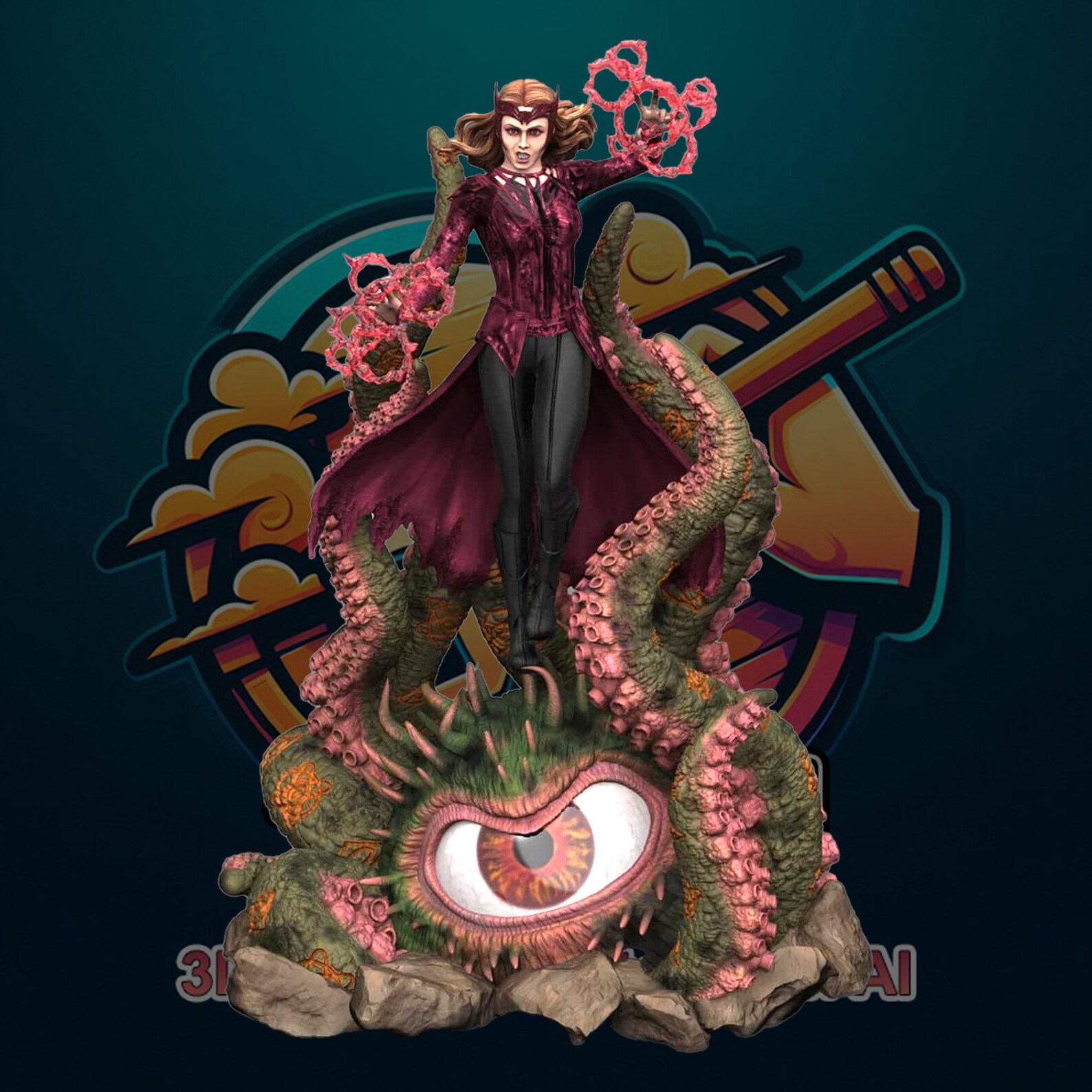 Scarlet Witch STL Model for 3D Printing - 3D Printable Scarlet Witch ...