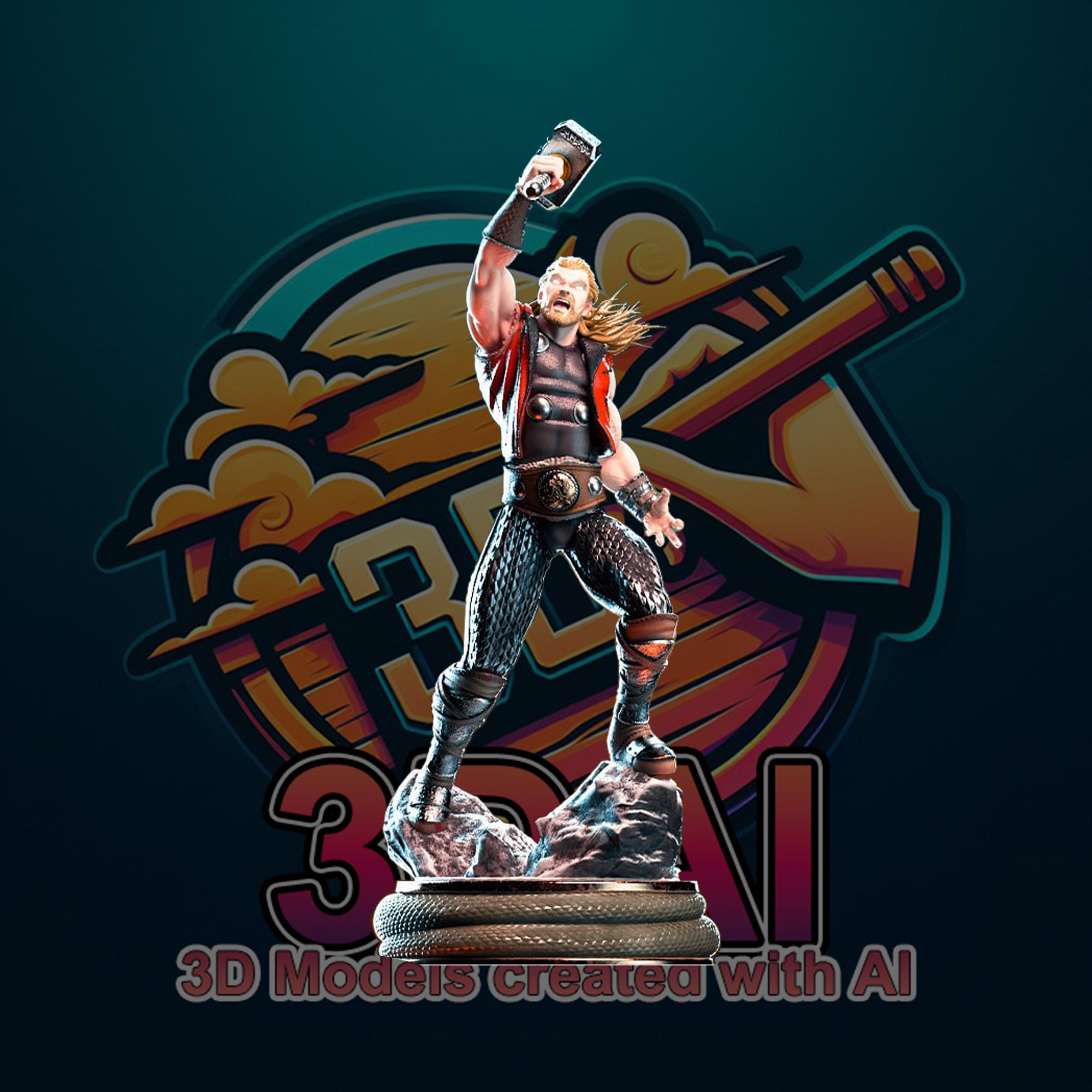 Thor 3D Printing STL Model for 3D Printers 3D Printable Thor Figure STL ...