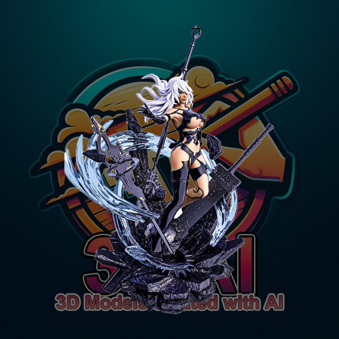 Nier Automata B2 3D STL Model for 3D Printing - 3D Printable Nier Automata B2 Diorama ...