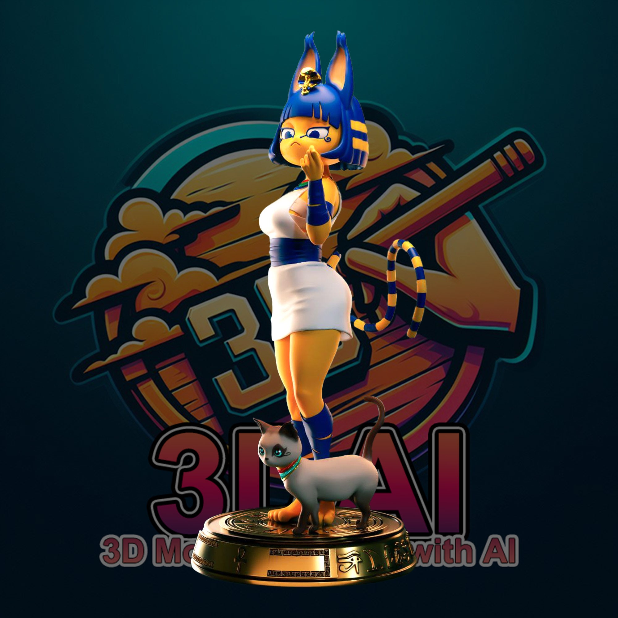 Ankha 3D Figure STL Model for 3D Printing - 3D Printable Ankha STL ...