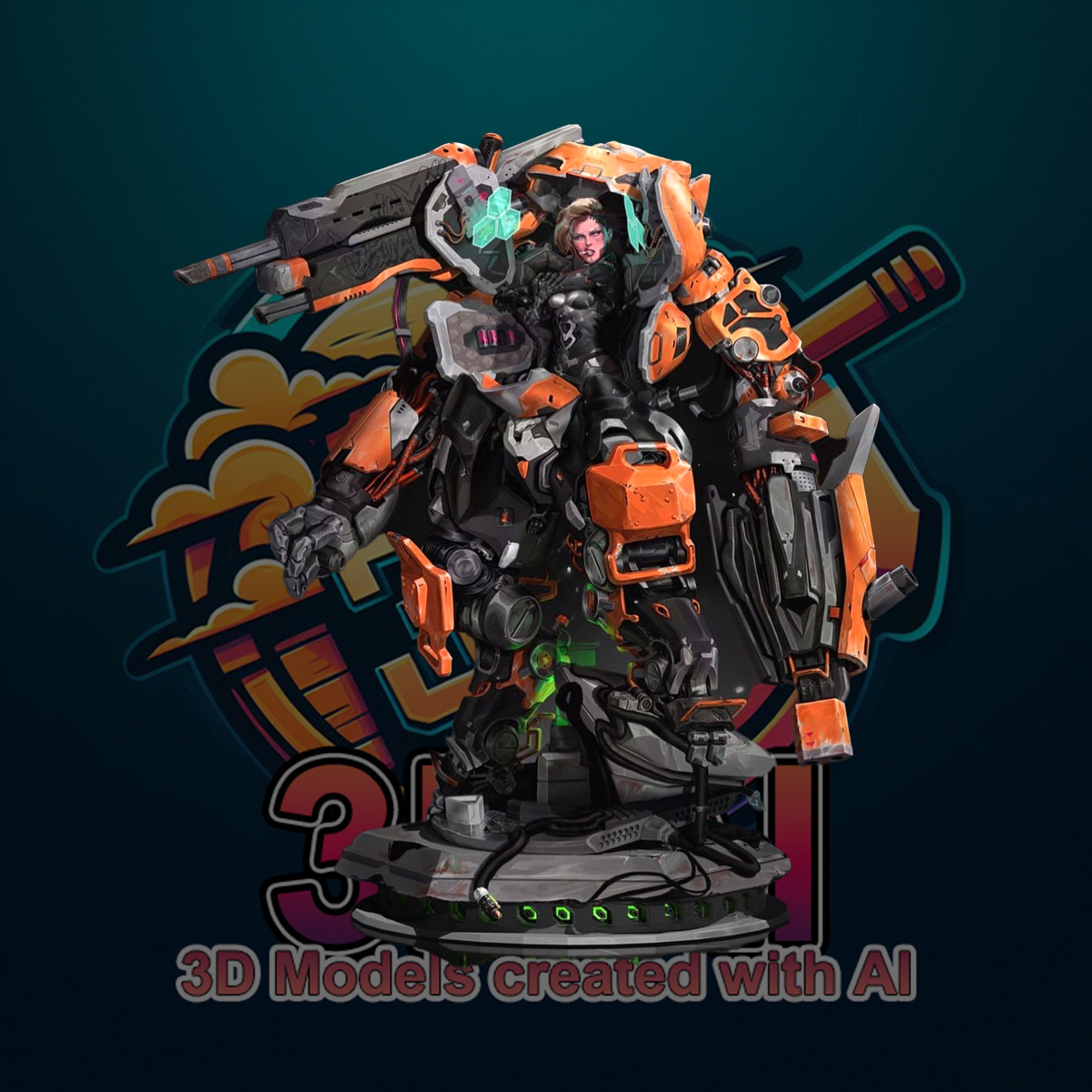 Vic Madbear Statue STL Model for 3D Printing Vic Madbear Robot Figure ...