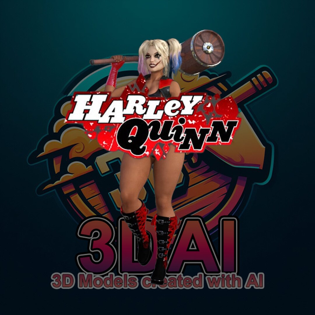 Harley Quinn STL Model for 3D Printing - 3D Printable Harley Quinn Figure STL - Splitted Parts ...