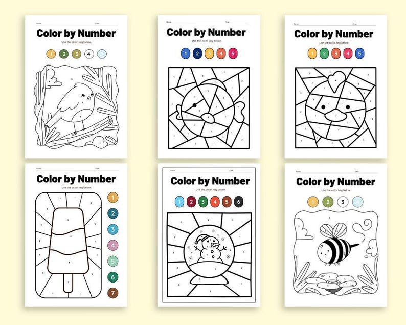 Cute 23 Color by Number Pages, Creative and Enjoyable Coloring Sheets ...