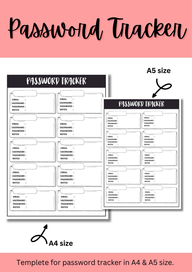 Password Tracker Printable, Elegant and Functional, Keep Track of ...