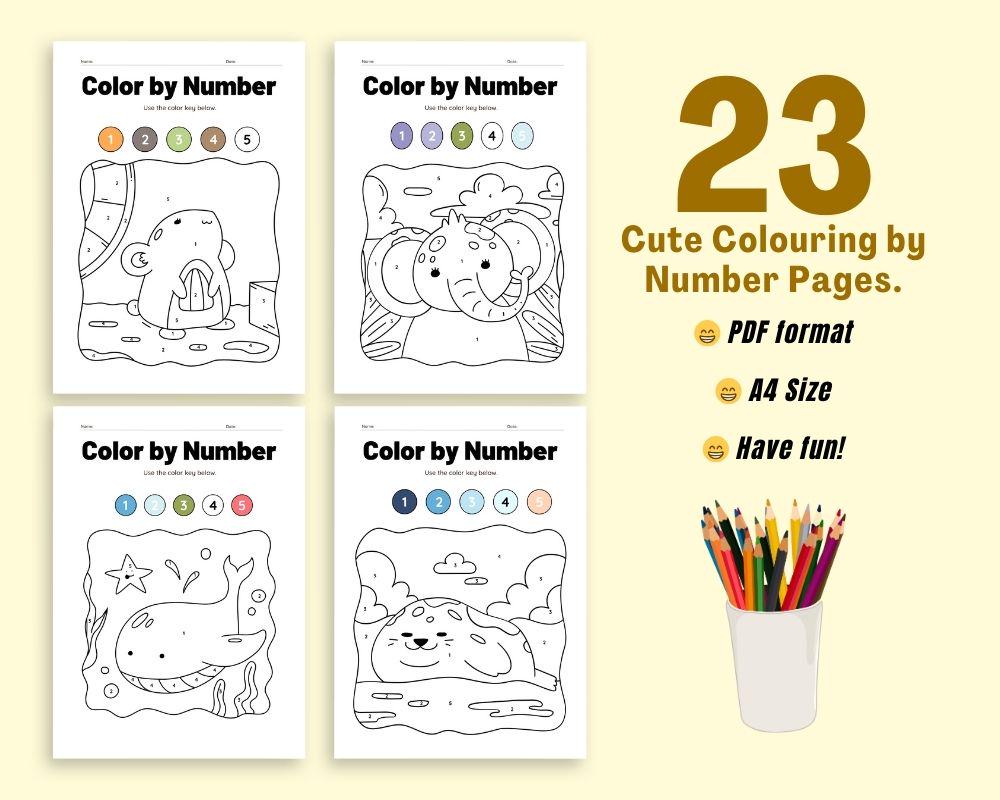 Cute 23 Color by Number Pages, Creative and Enjoyable Coloring Sheets ...