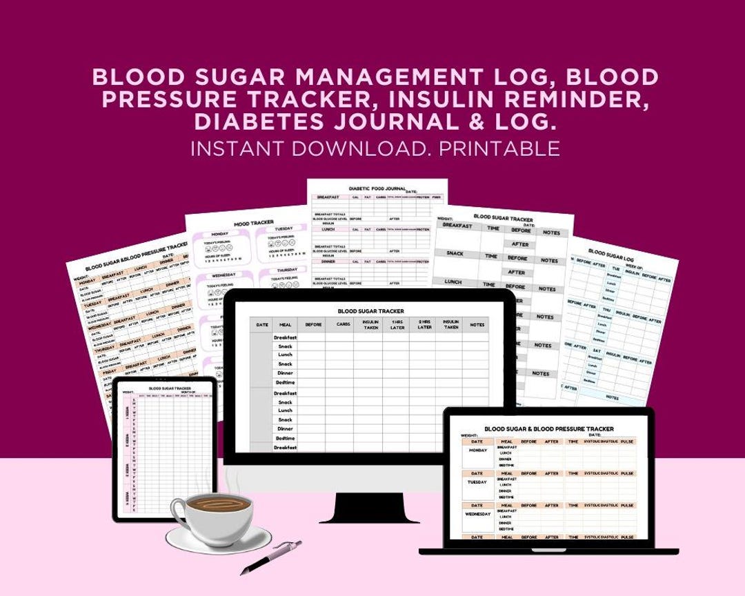 Comprehensive Diabetes Log Journal, Daily and Weekly Blood Sugar ...