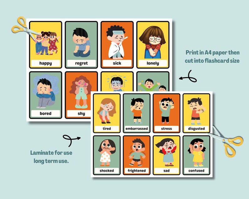 32 Emotion Flashcard Pack, Engaging Tool for Emotional Literacy, Learn ...