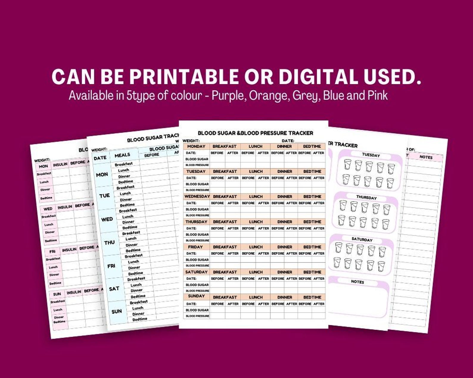 Comprehensive Diabetes Log Journal, Daily and Weekly Blood Sugar ...