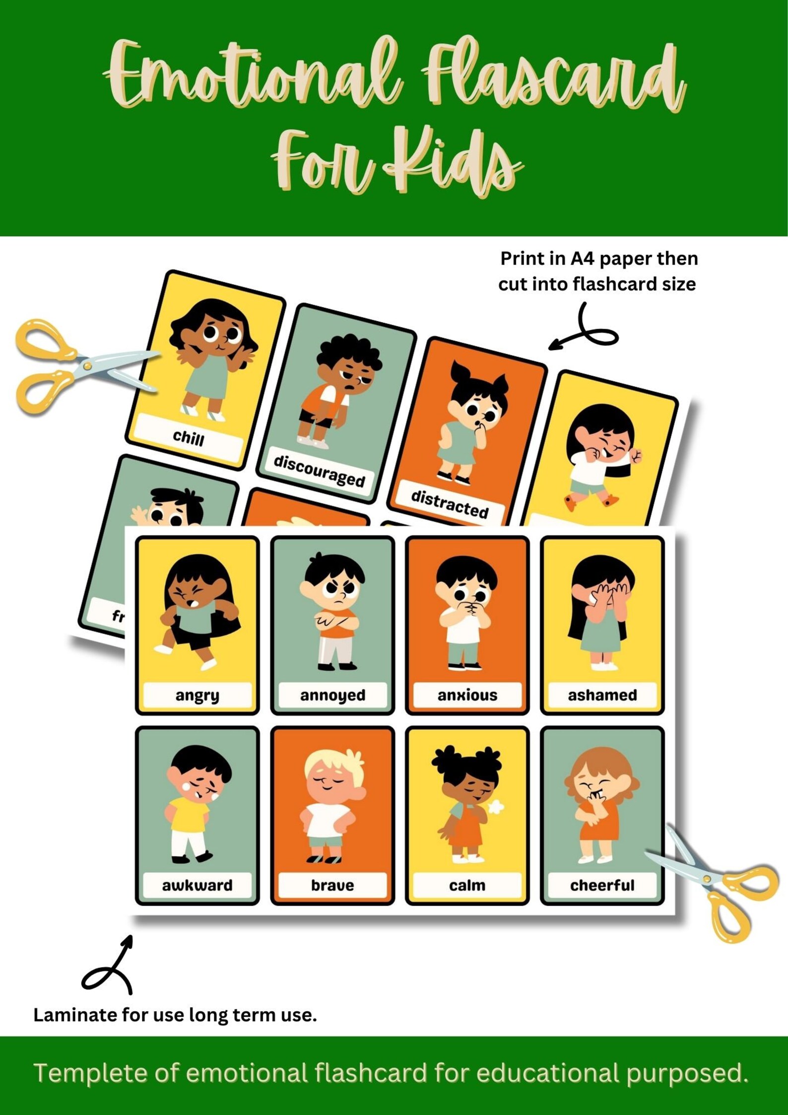 32 Emotion Flashcard Pack, Engaging Tool for Emotional Literacy, Learn ...