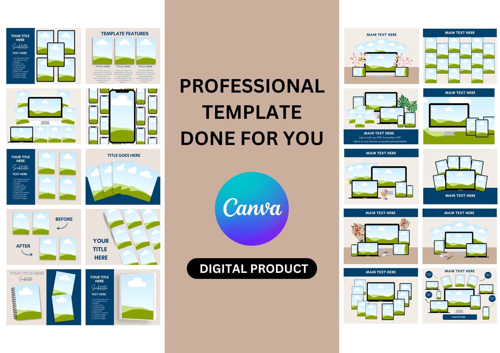 120++ Etsy Listing Mockups Canva Template, Done-for-you Digital Product ...