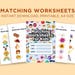52 Printable Matching Worksheets for Kids, Educational Learning ...