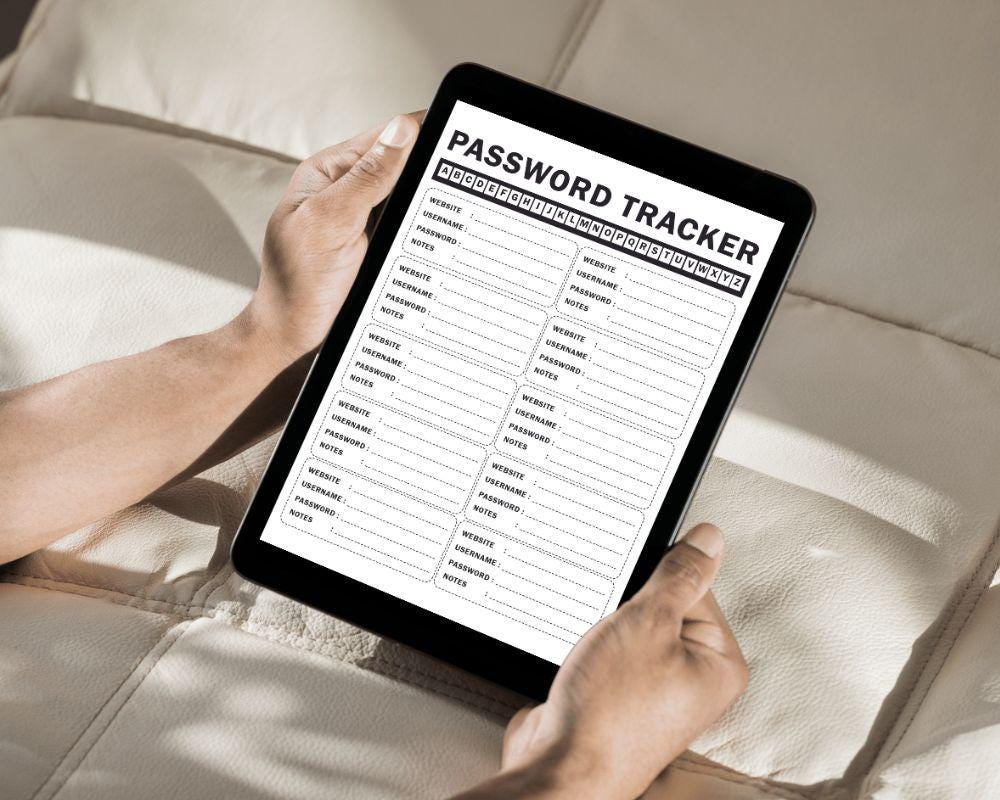 Password Tracker Printable, Elegant and Functional, Keep Track of ...