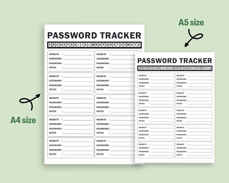 Password Tracker Printable, Elegant and Functional, Keep Track of ...