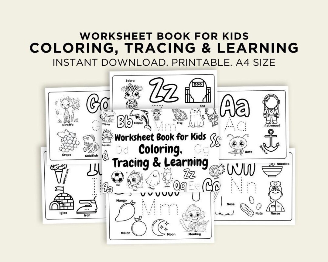 Engaging Coloring & Tracing Activity Book for Creative Learning Gift ...