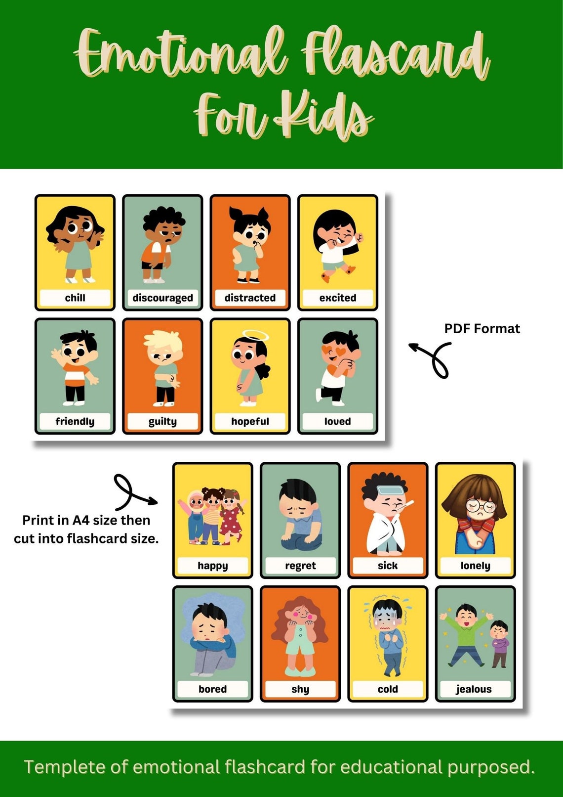 32 Emotion Flashcard Pack, Engaging Tool for Emotional Literacy, Learn ...