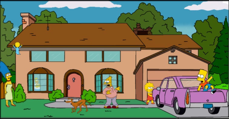 The Simpons House and Family Digital Art Instant Download - Etsy