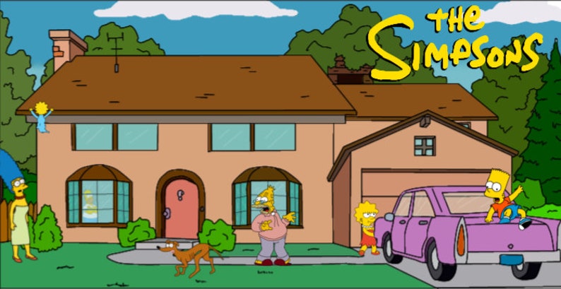 The Simpons House and Family Digital Art Instant Download - Etsy