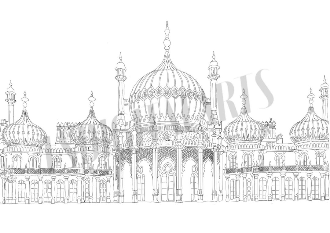The Royal Pavilion Outline Digital Art Instant Download - Etsy