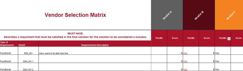 Vendor Requirements Comparison Matrix Document - Etsy