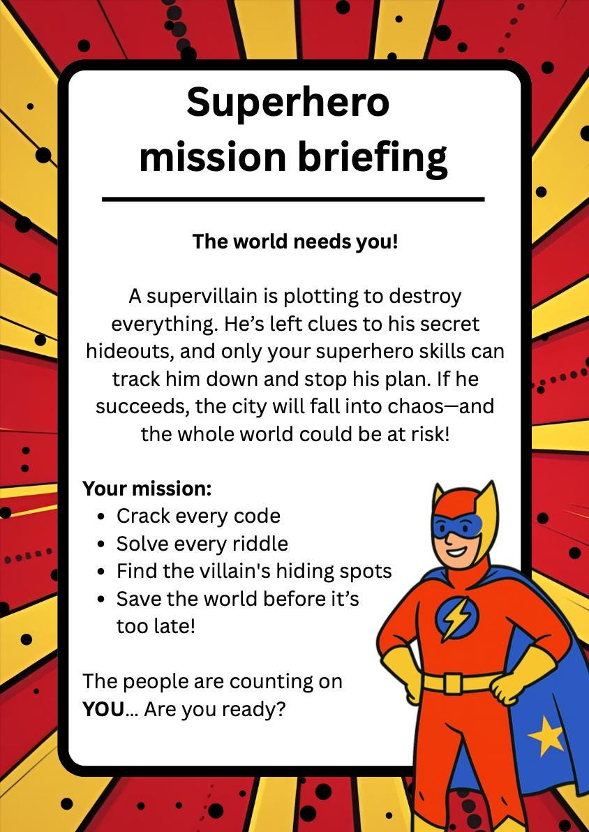 Superhero Scavenger Hunt Printable: Kids Party Game, At-home Escape ...