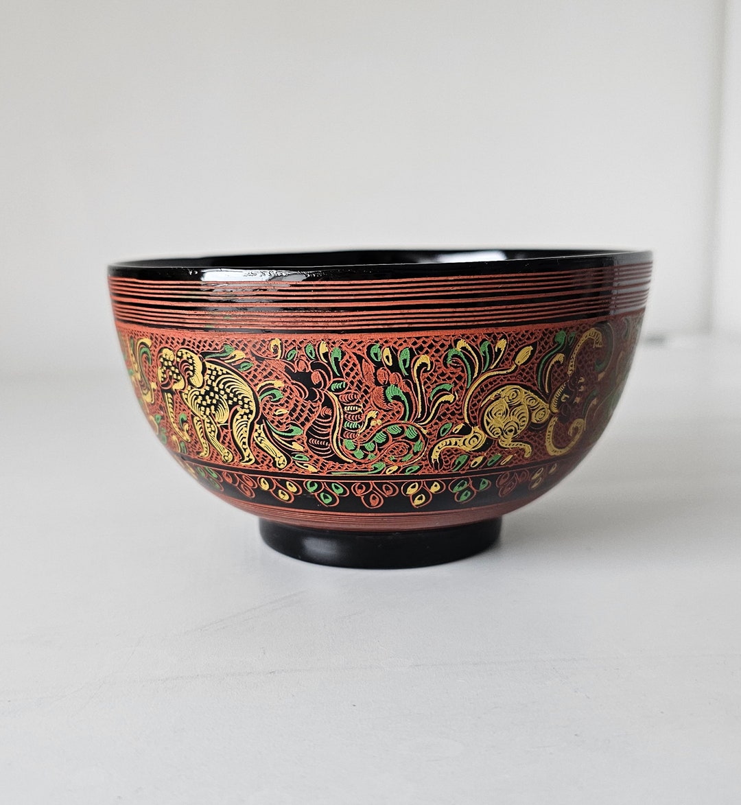 Brown Burmese Lacquer, Bagan Lacquer Art, Asian Crafts, Traditional ...