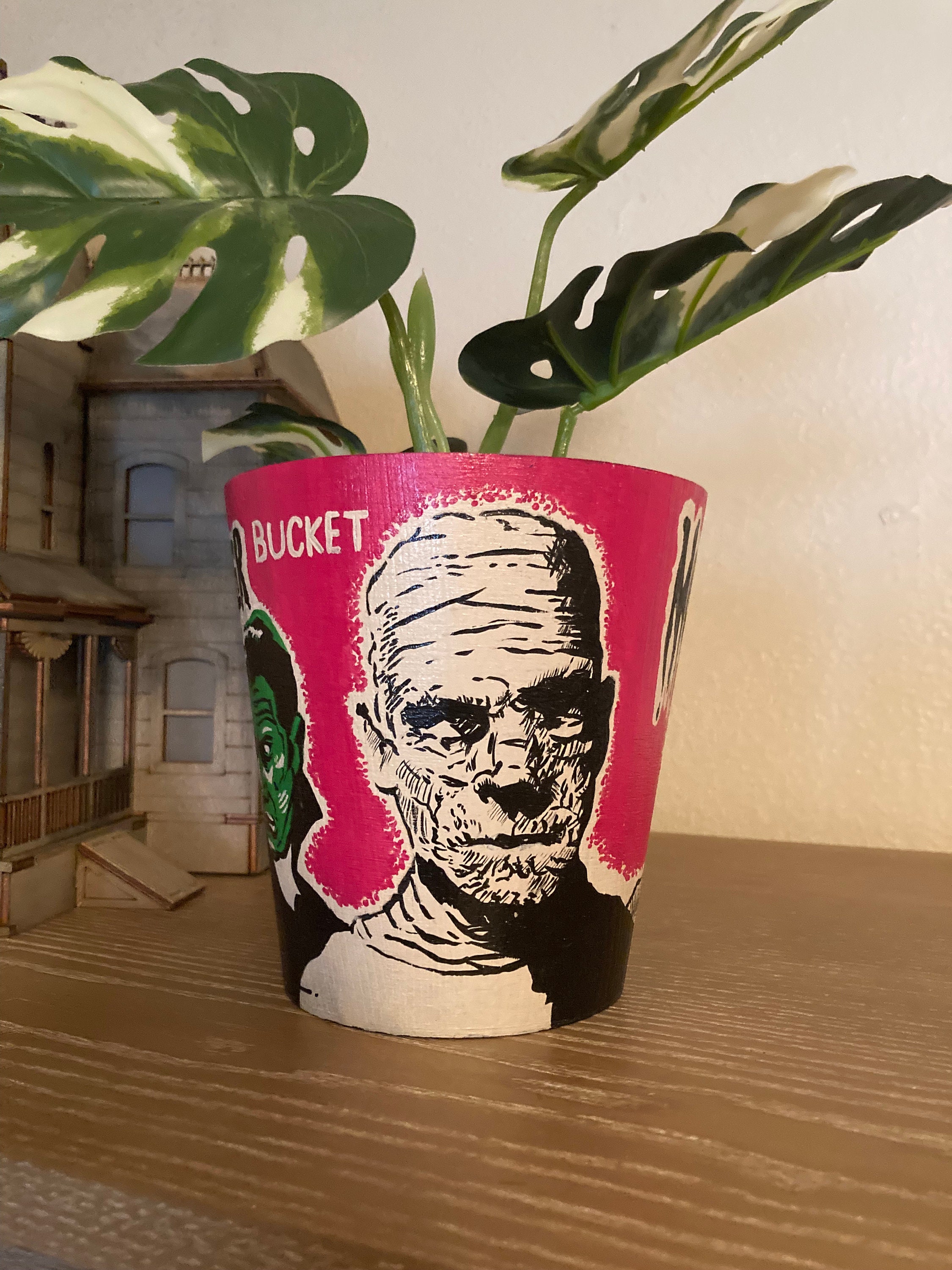 Monster Bucket Hand Painted Pot - Etsy