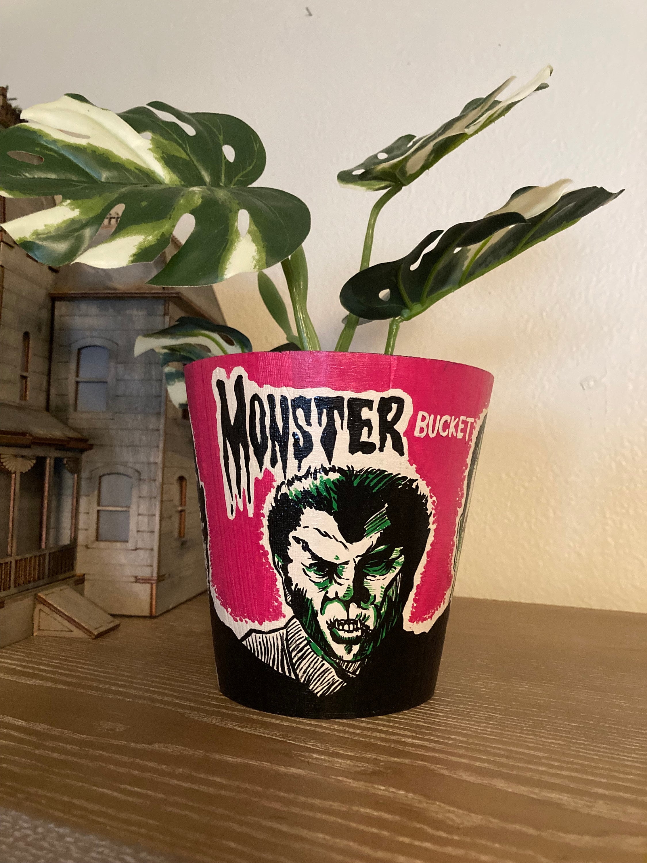 Monster Bucket Hand Painted Pot - Etsy