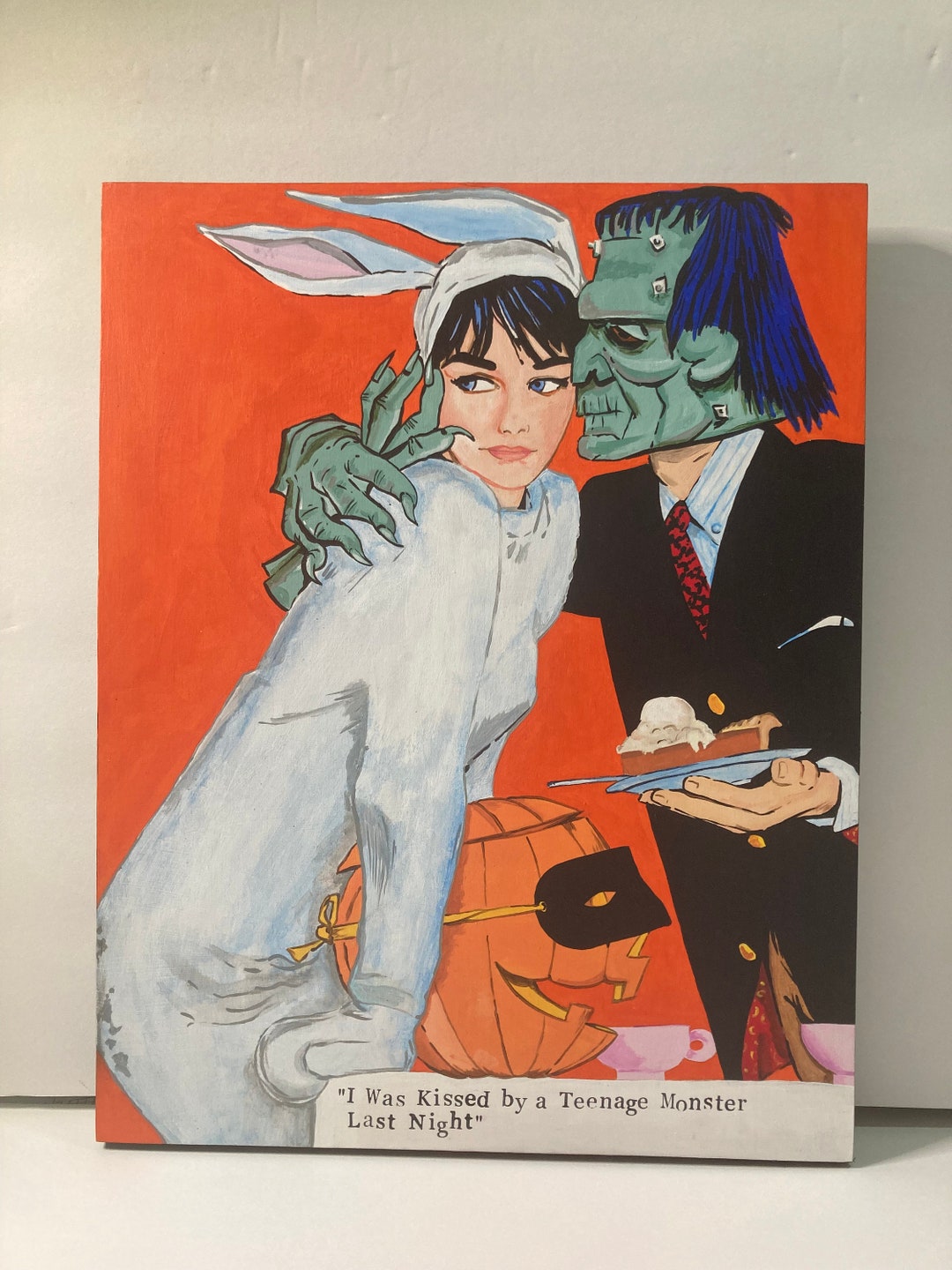 Vintage Halloween Magazine Cover Hand Painted Wall Art - Etsy
