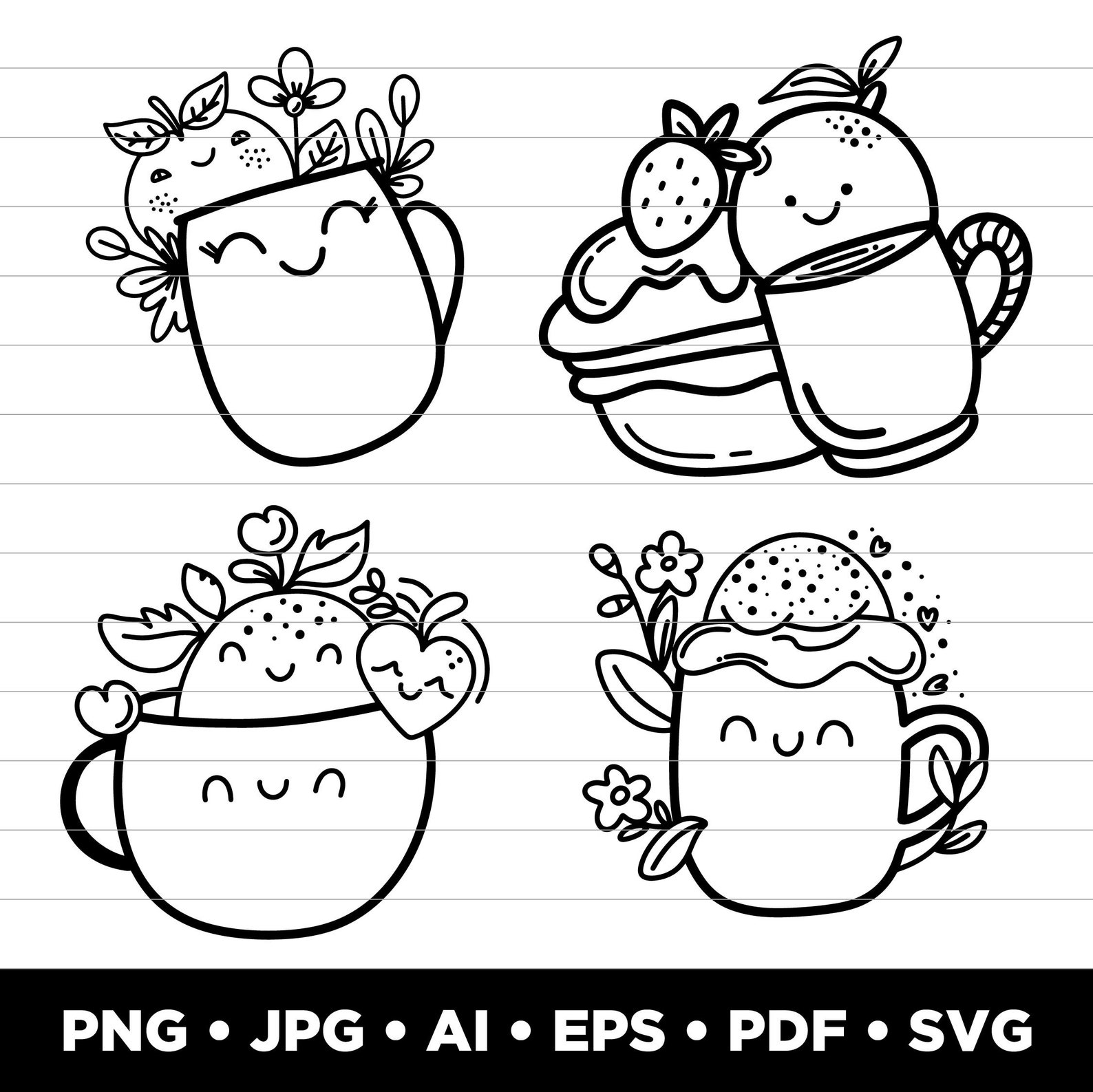 Cup Stickers SVG | Cup Printable Stickers PNG | Goodnotes Stickers ...