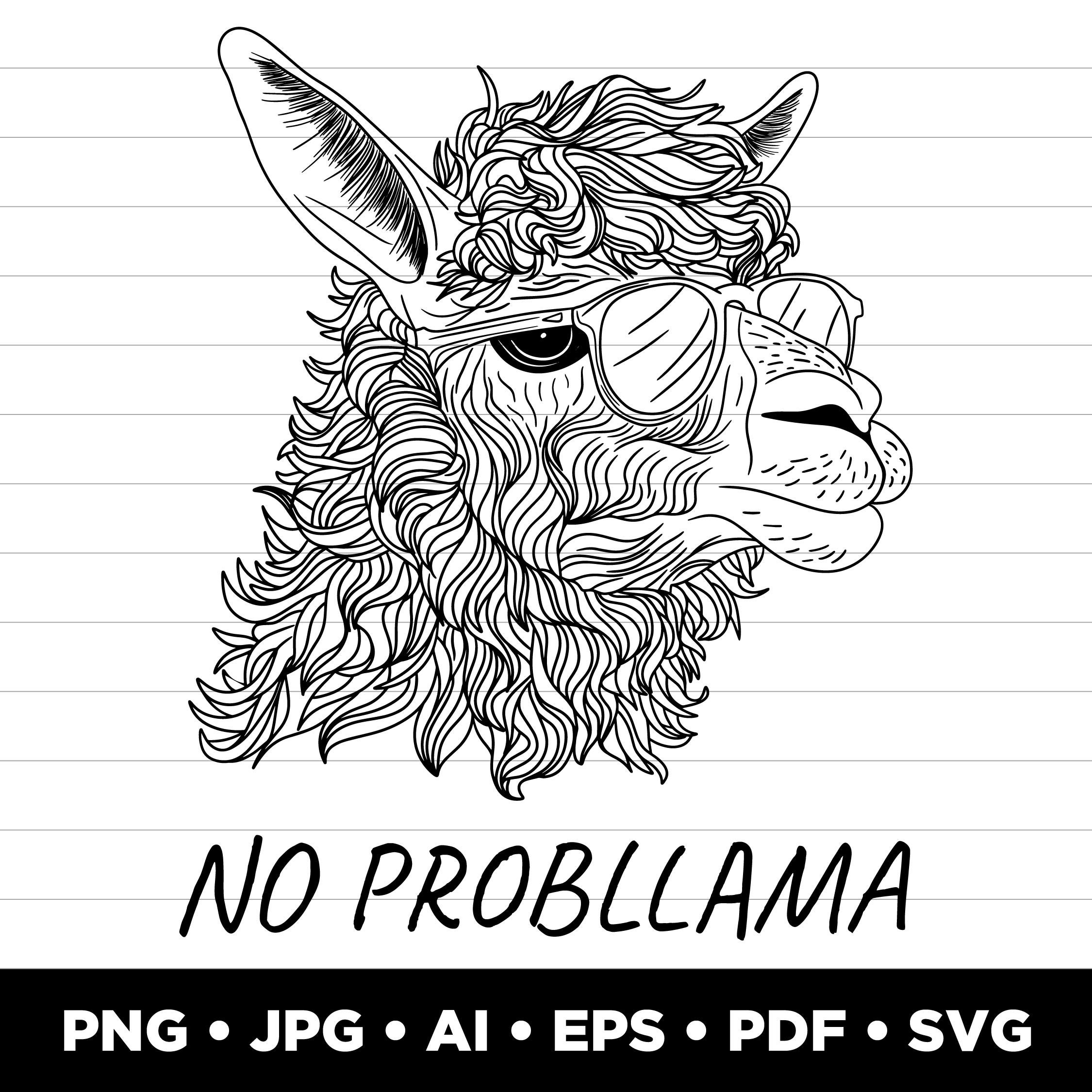 Llama SVG, Llama Face SVG, Cute Llama Svg, Alpaca Svg, Llama Sunglasses ...
