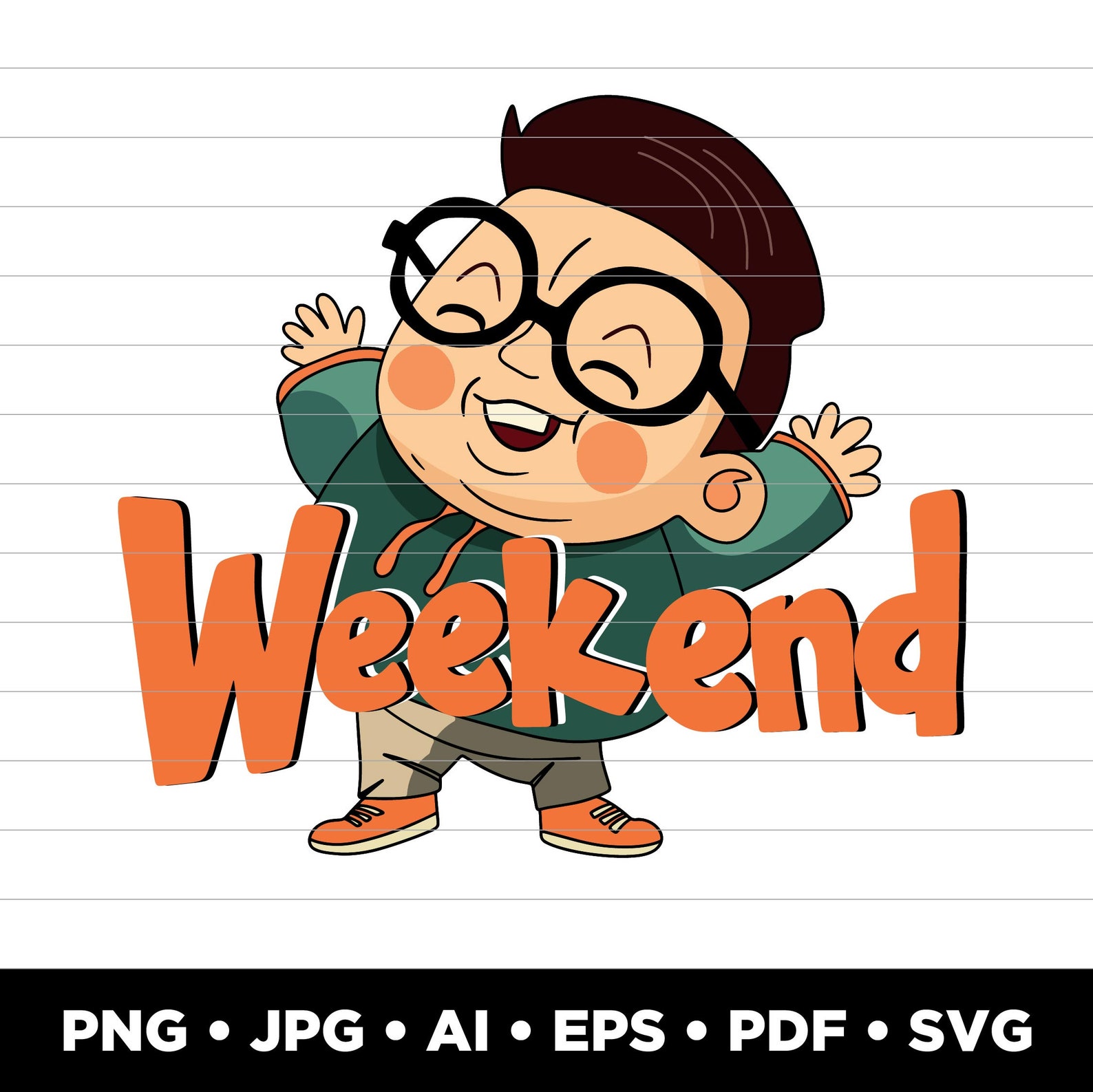 Weekend Clipart, Happy Boy Svg, Weekend SVG, Crazy Weekend Svg, Design ...