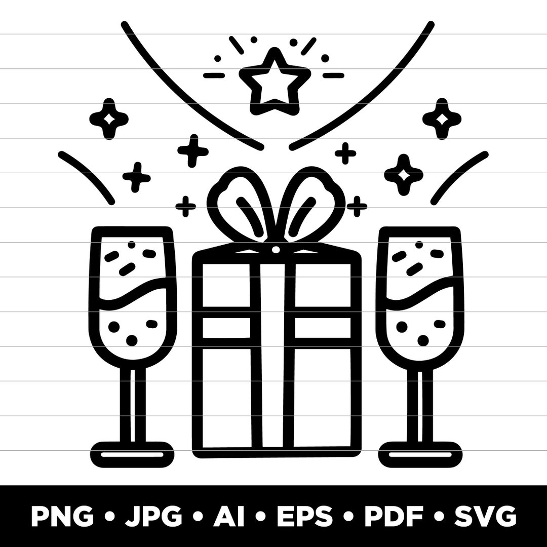 Wine Glasses Svg Wedding Svg Party Svg Digital Download Wine Glass Png Champagne Glasses