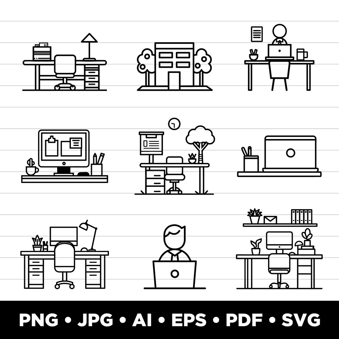 Office Icon Svg Bundle, Business Svg, Buildings Svg, Working Man Icon ...