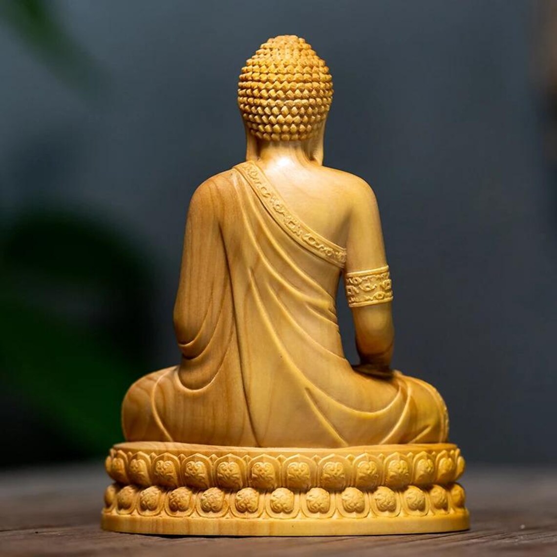 Hand-carved Shakyamuni Buddha Statue, Natural Cypress Wood, Feng Shui ...