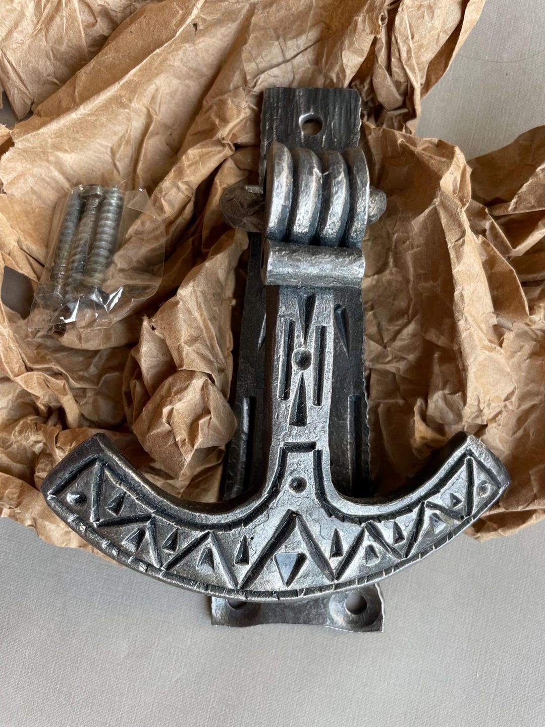 Handmade Thor Hammer Door Knocker: Viking Wrought Iron Decor - Etsy