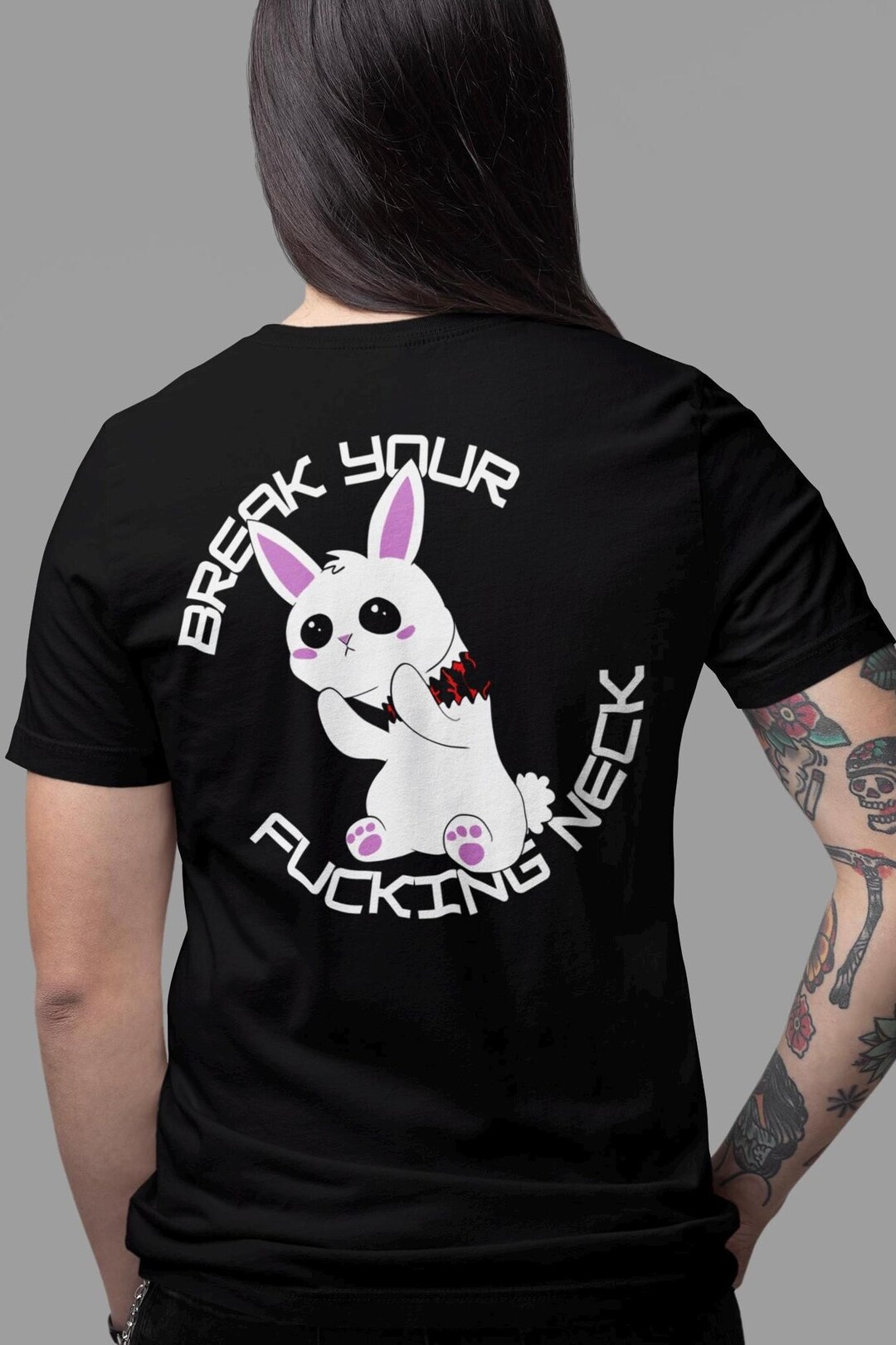 Break Your Fucking Neck Bunny Shirt - Unhinged and Inappropriate T ...