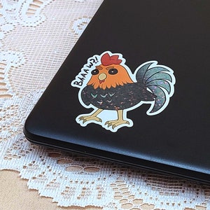 Removeable Angry Rooster Chicken Glitter Vinyl Sticker Funny Gift - Etsy
