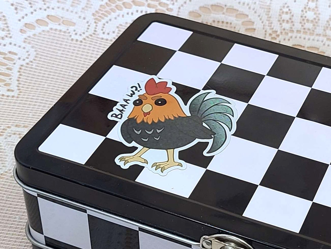 Removeable Angry Rooster Chicken Glitter Vinyl Sticker Funny Gift - Etsy