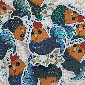 Removeable Angry Rooster Chicken Glitter Vinyl Sticker Funny Gift - Etsy