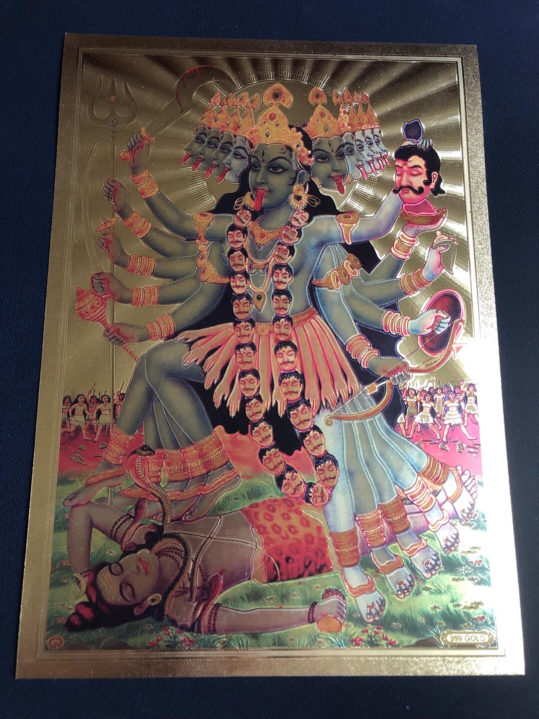 Kali Gold Foil Print for Alter ~ A4 Size ~ New Designs- Hindu God ...