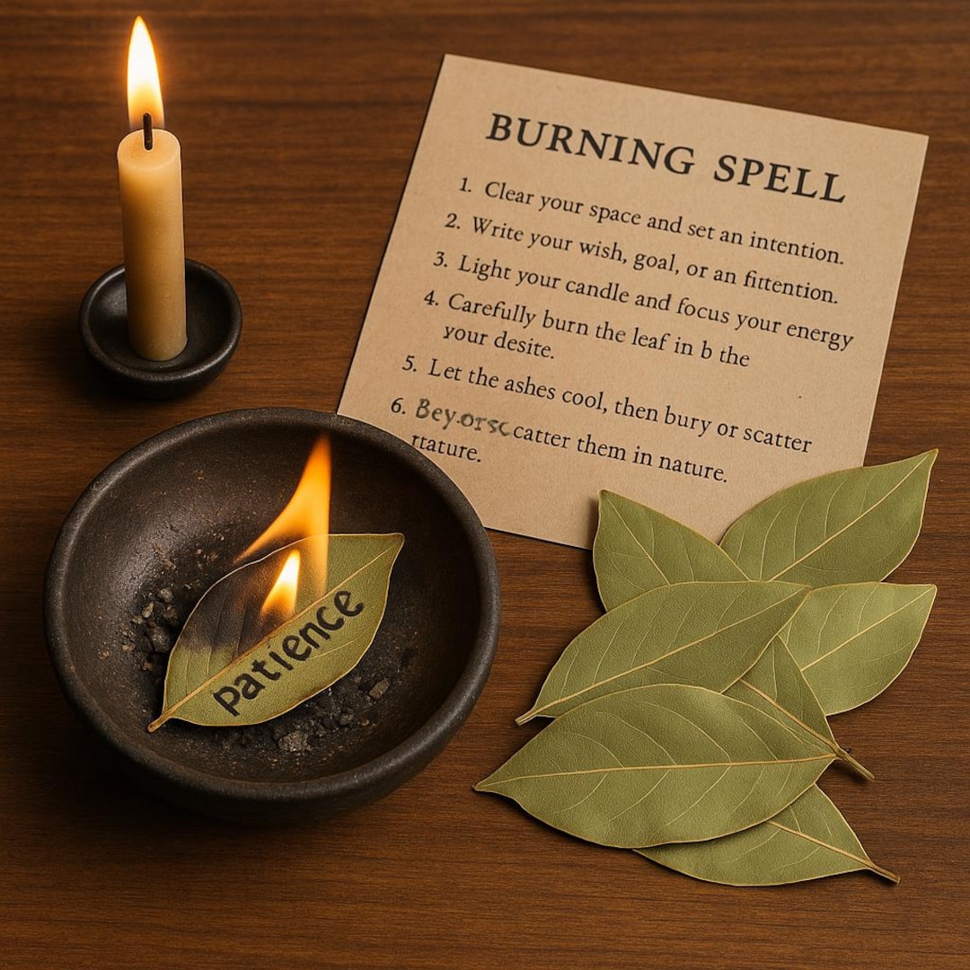 Bay Leaf Burning Spell Kit, Manifestation Ritual Set for Wishes, Intention Setting and Cleansing ...