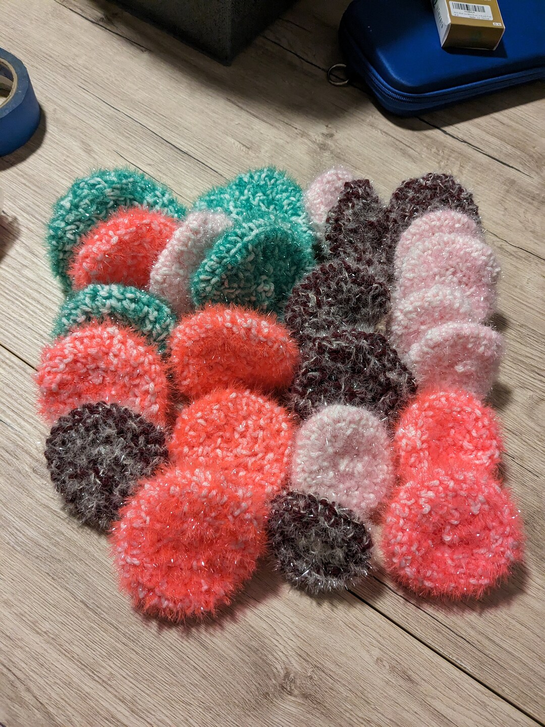 Set of 3 Dish Scrubbies Handmade Sponge Alternative Kitchen Scrubbies ...
