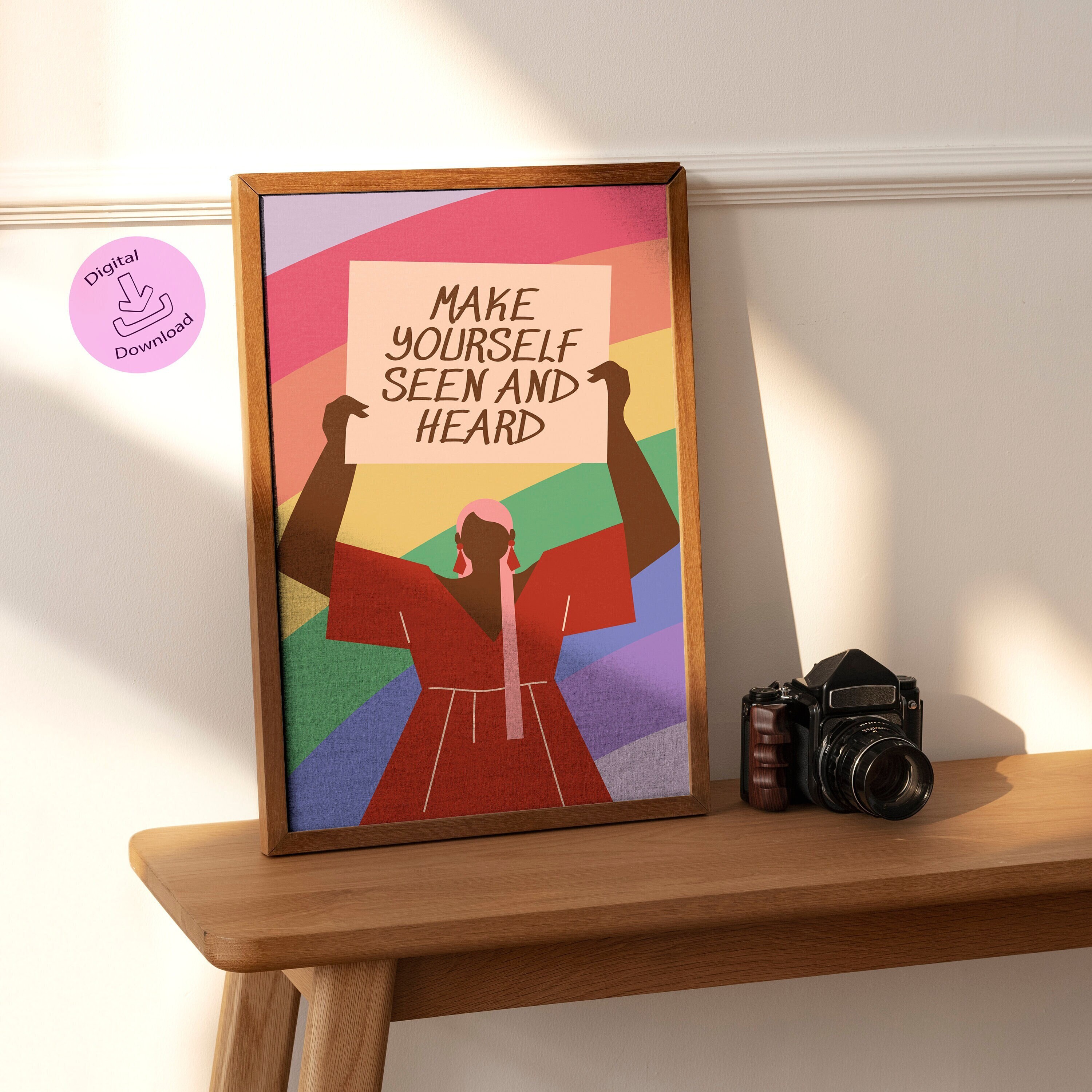 Digital Download, LGBTQ Inclusivity Wall Art, Rainbow Inspirational ...