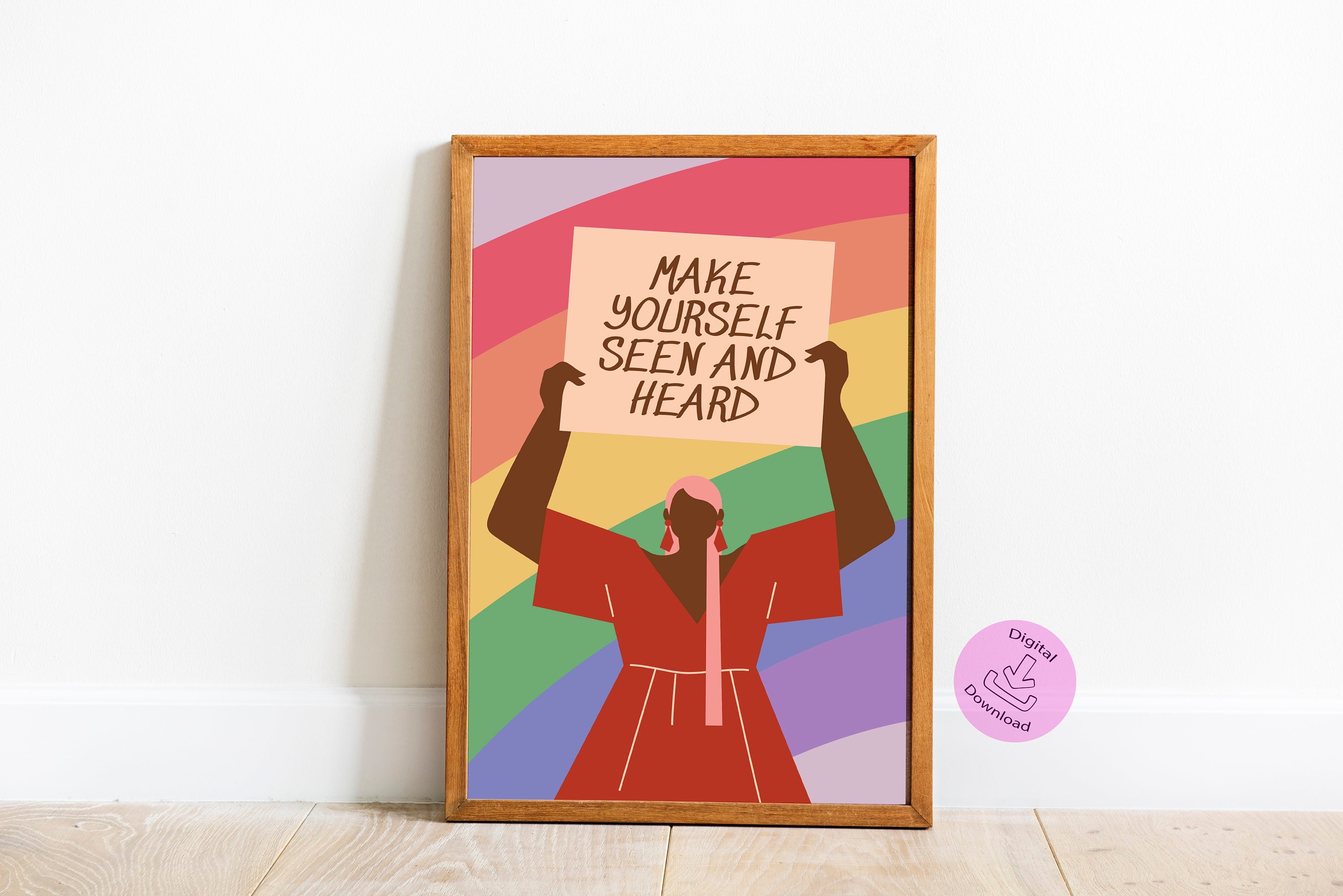 Digital Download, LGBTQ Inclusivity Wall Art, Rainbow Inspirational ...
