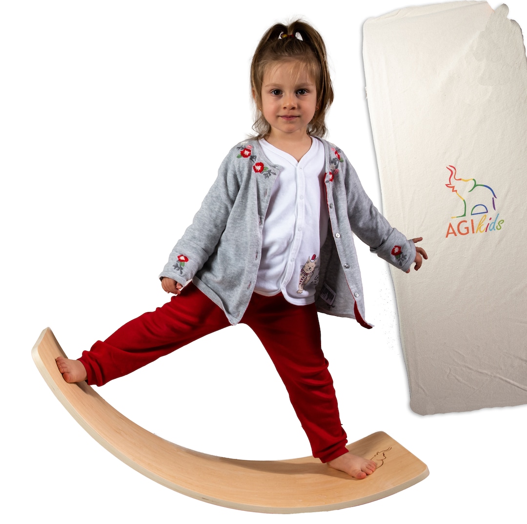 Agikids Childrens Wooden Balance Board | Kids Montessori Toy | Curvy ...