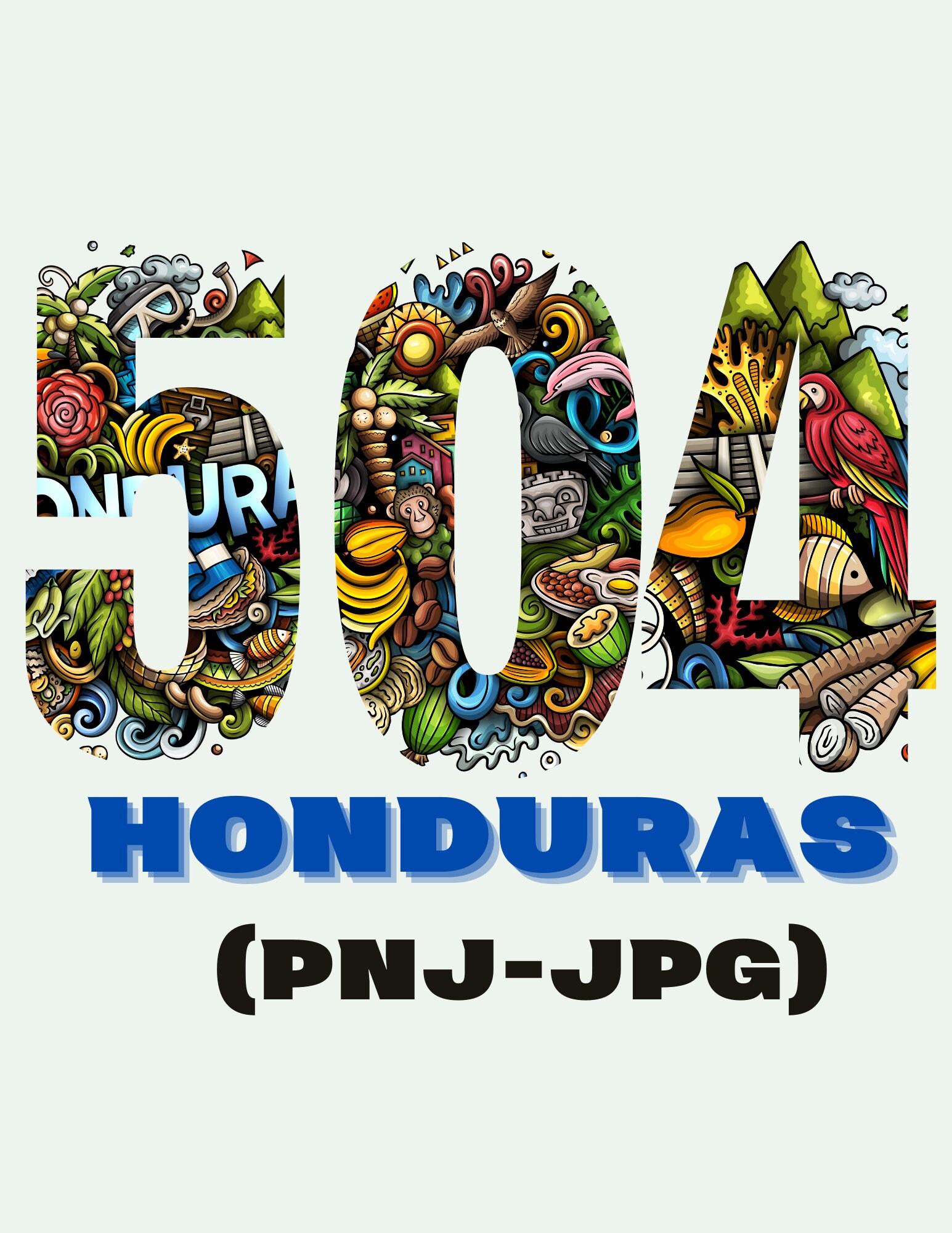 Honduras 504 Text in Colors Word Art. - Etsy
