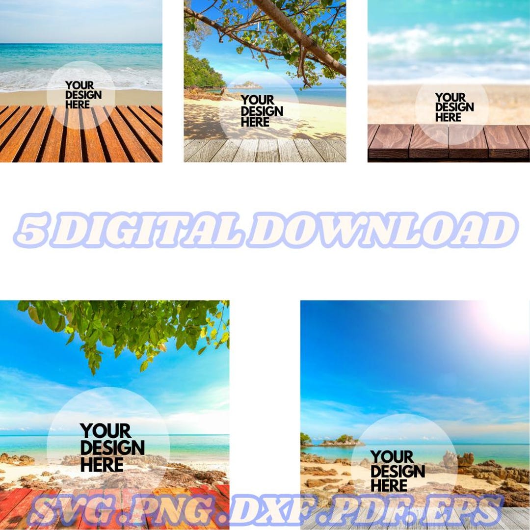 Bar Beach Background Mockup, Tropical Table Mockup for Product ...