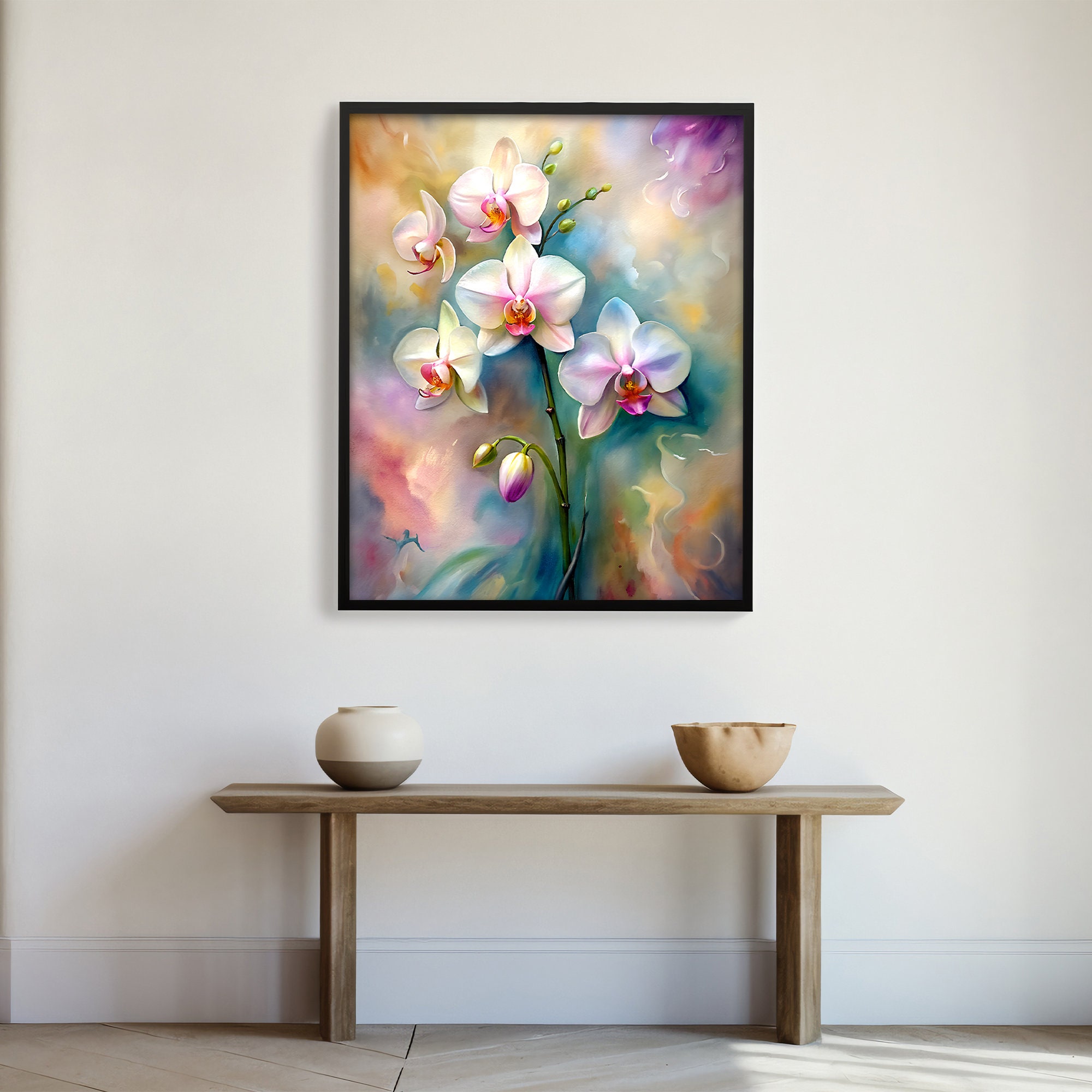 ORCHIDS BLOOM PAINTING - Printable Wall Art, Orchid Painting, Orchid ...